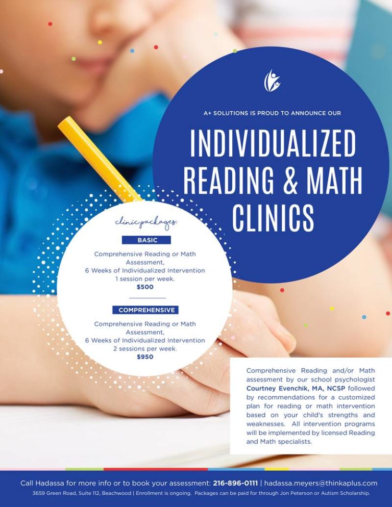 A+ Solutions Offering Individualized Reading & Math Clinics