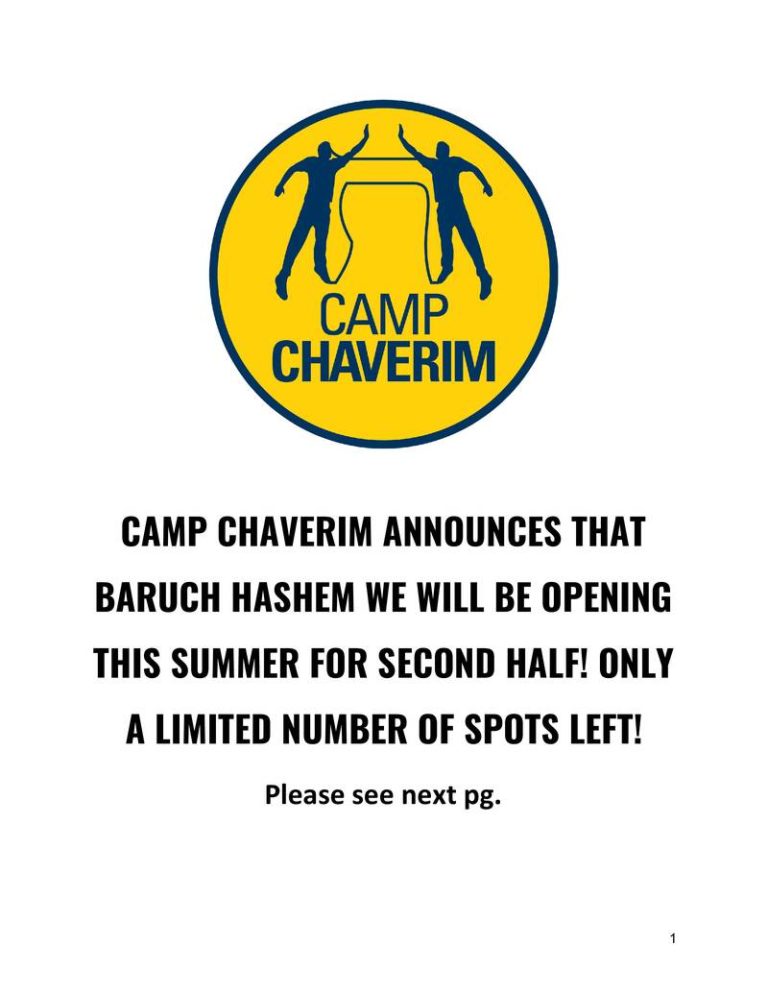 Camp Chaverim Open for Second Half!