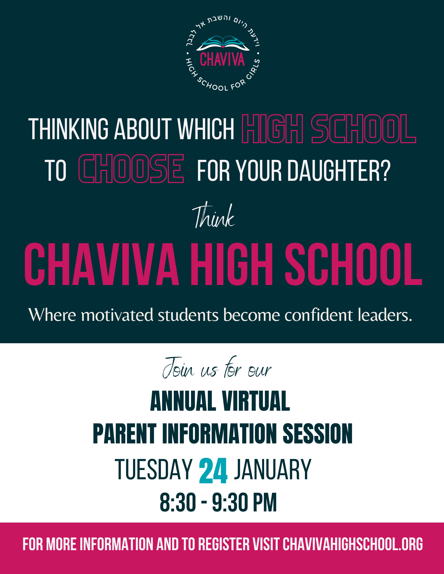 Chaviva High School Virtual Parent Information Session, Tuesday ...